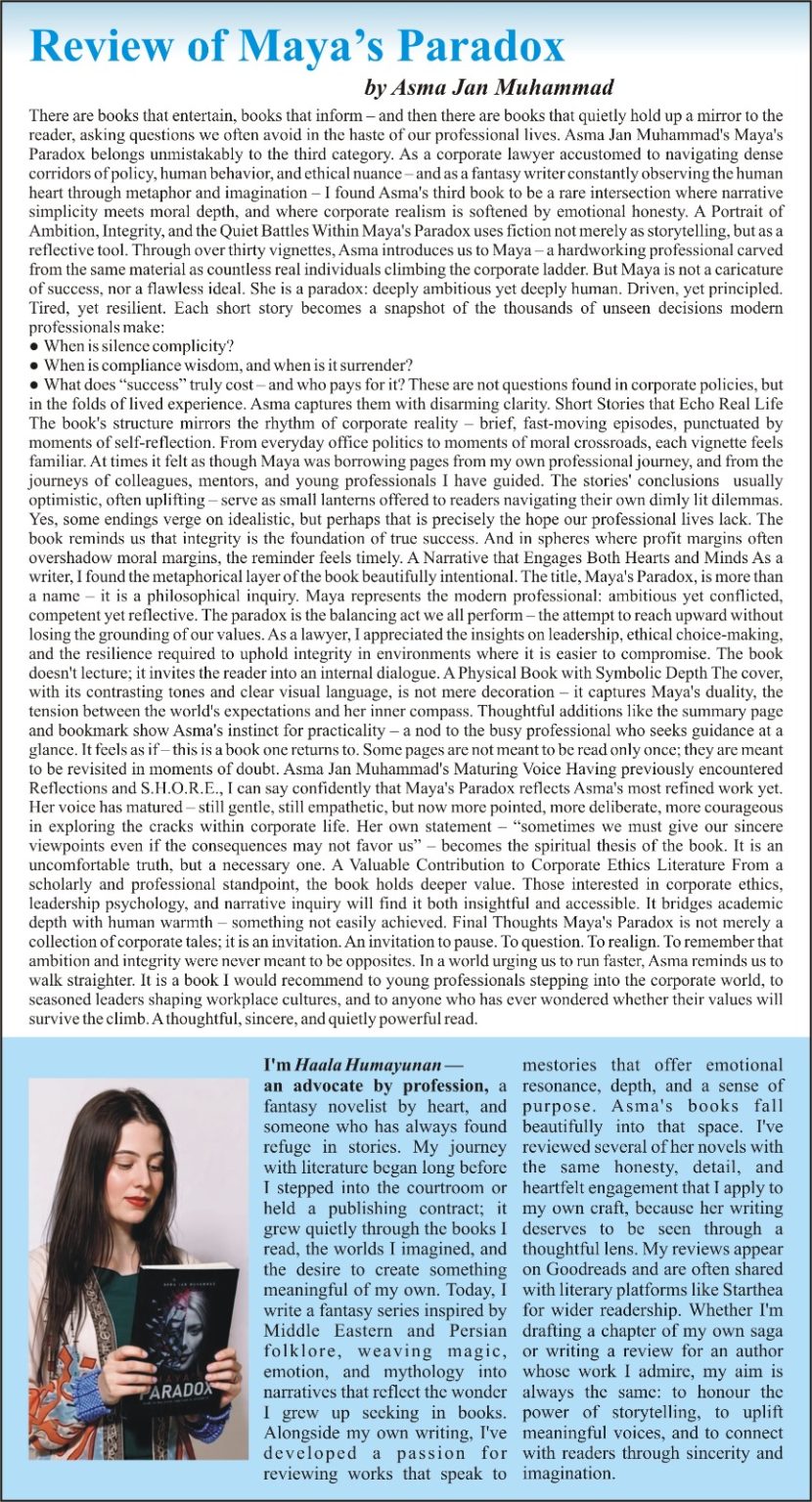 Review of Maya’s Paradox by Asma Jan Muhammad - Biz Today